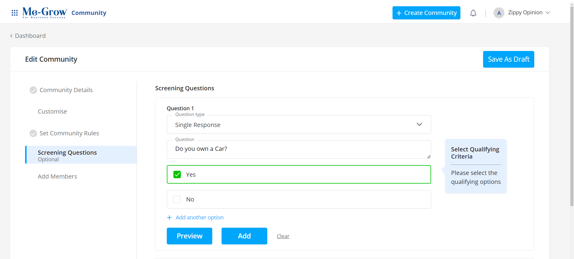 How to create Community? - Me-Grow